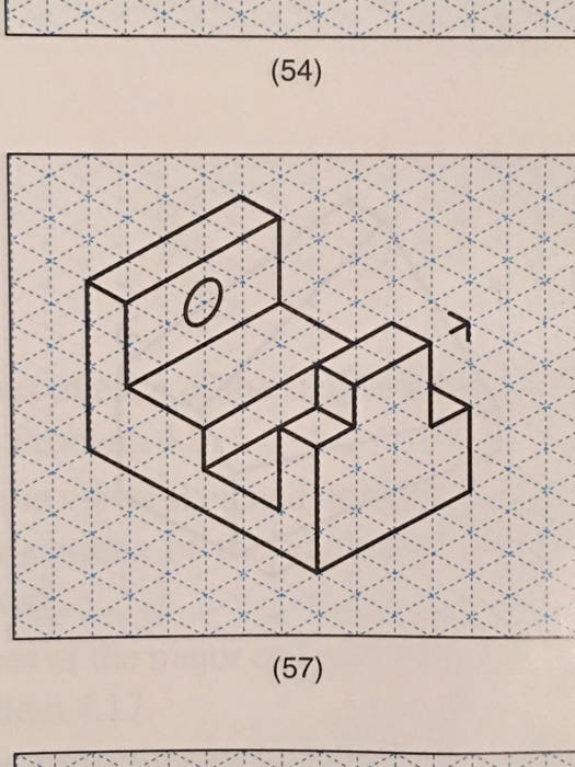 Solved Draw 3 views of each drawing (Front View, Left or | Chegg.com