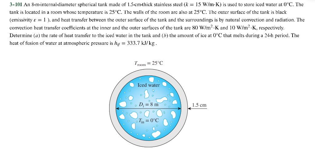 3-101 An 8-m-internal-diameter spherical tank made of | Chegg.com