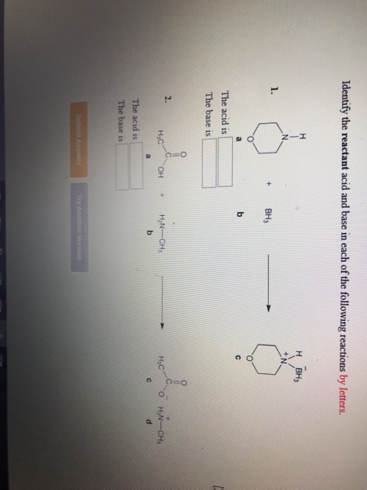 Solved Identify the reactant acid and base in each of the | Chegg.com