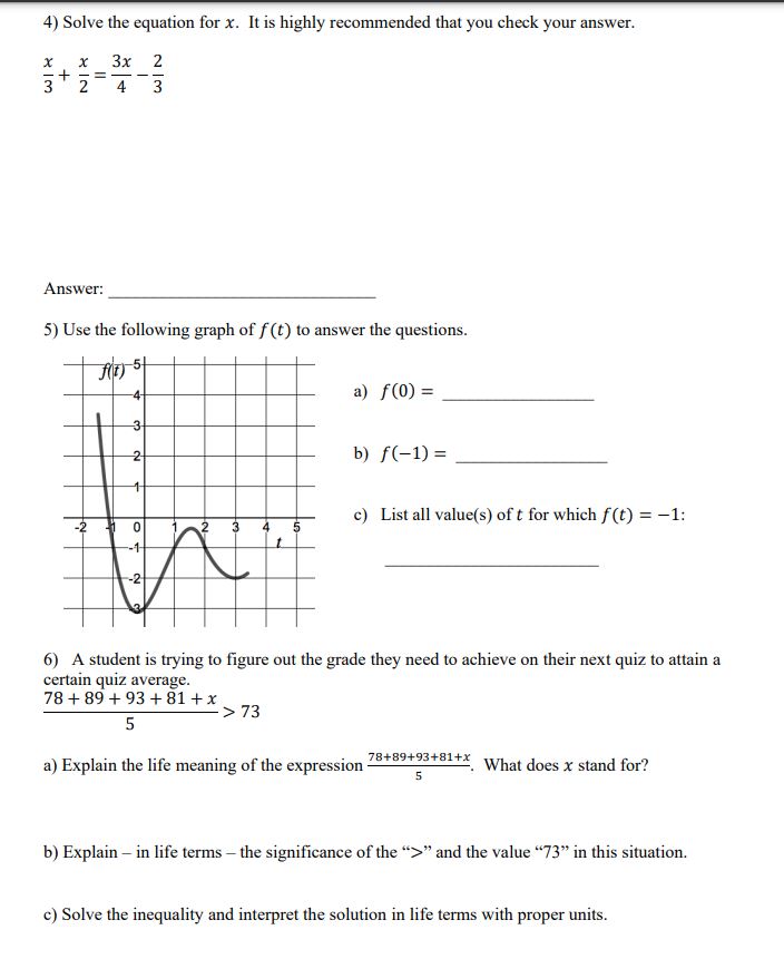 Solved 4) Solve the equation for x. It is highly recommended | Chegg.com