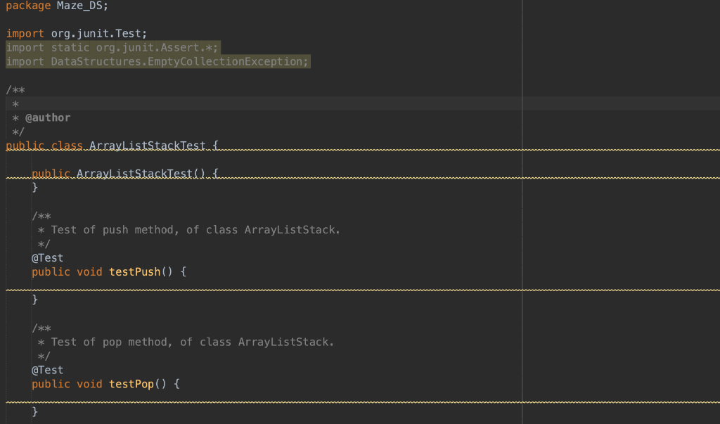 Test of peek method, of class ArrayListStack. | Chegg.com