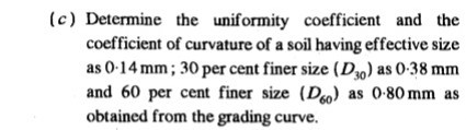 Solved (c) Determine the uniformity coefficient and the | Chegg.com