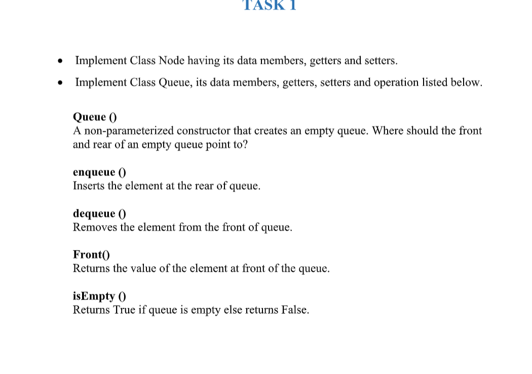 Solved - Implement Class Node having its data members, | Chegg.com