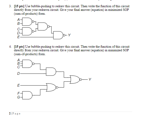 Solved 3. [15 pts] Use bubble-pushing to redraw this | Chegg.com