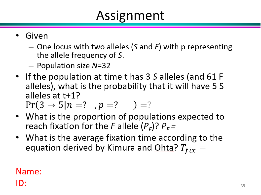 - Given - One locus with two alleles ( S and F ) with | Chegg.com