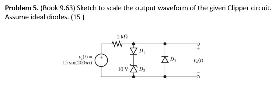 Solved Problem 5. (Book 9.63) Sketch to scale the output | Chegg.com