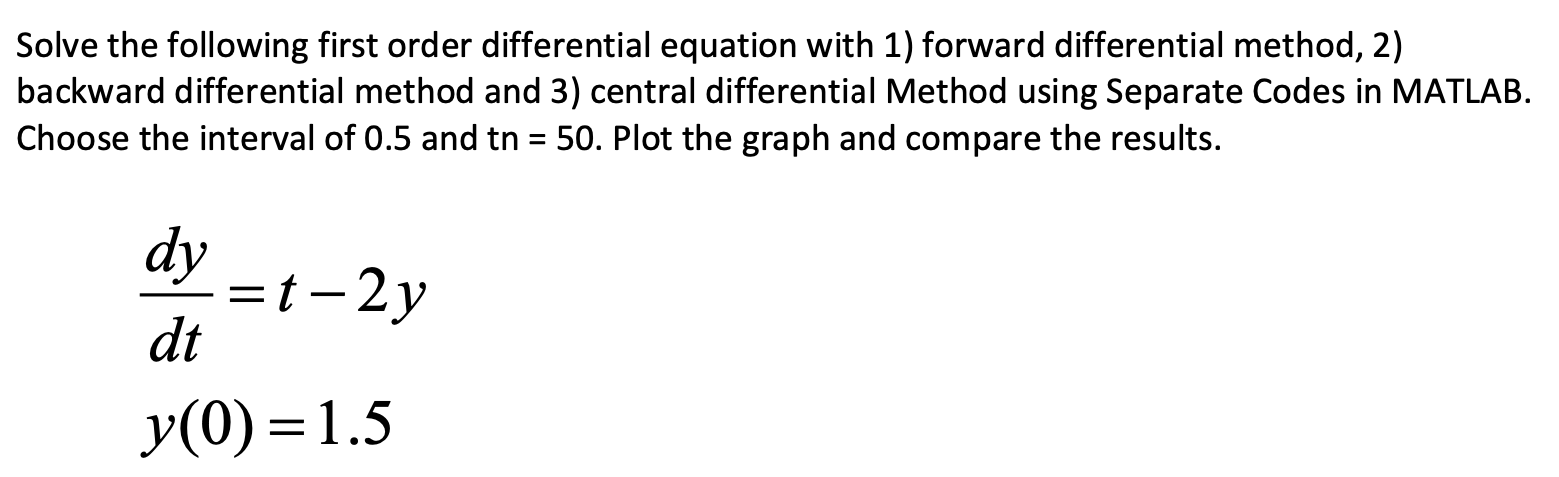 Solved Solve the following first order differential equation | Chegg.com