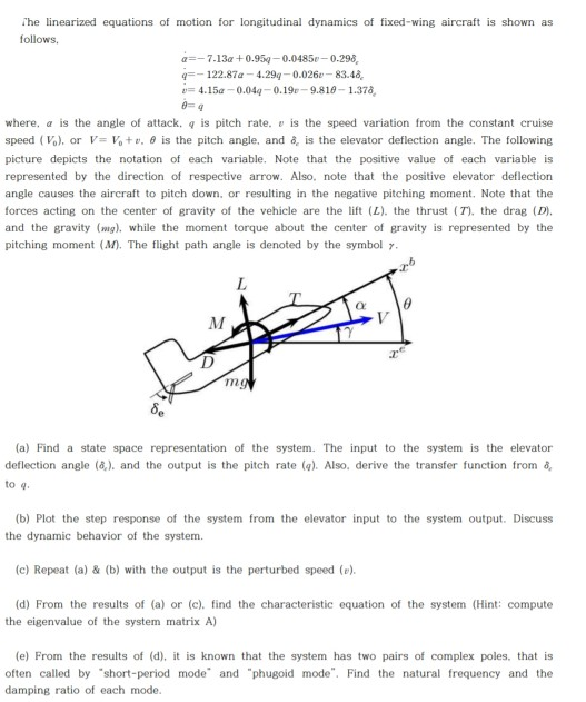 The linearized equations of motion for longitudinal | Chegg.com