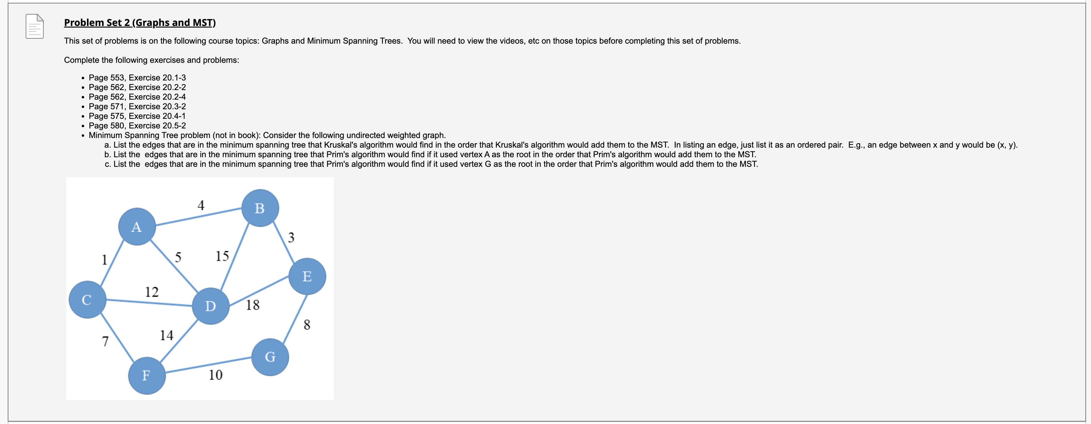 Solved 20.1-3 The transpose of a directed graph G=(V,E) is | Chegg.com