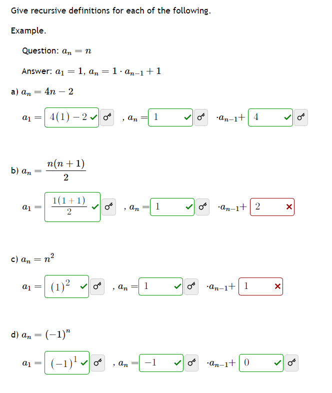 Solved Give recursive definitions for each of the following. | Chegg.com