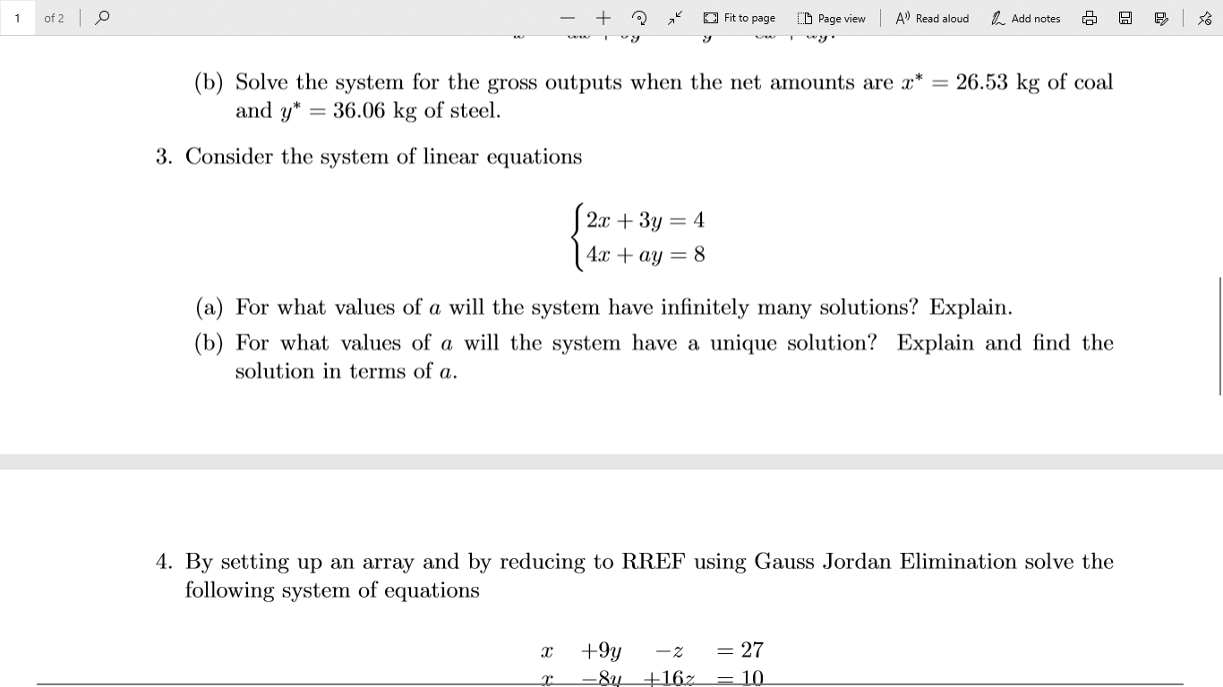 Solved + Fit to page A) Read aloud CPage view Add notes of 2 | Chegg.com