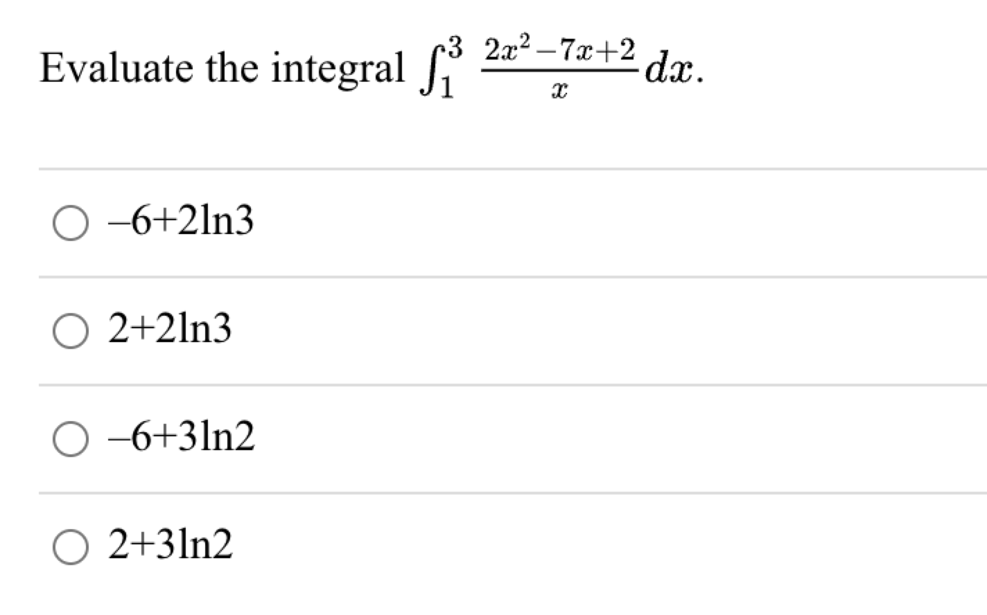 Solved Evaluate the integral ∫13x2x2−7x+2dx. | Chegg.com