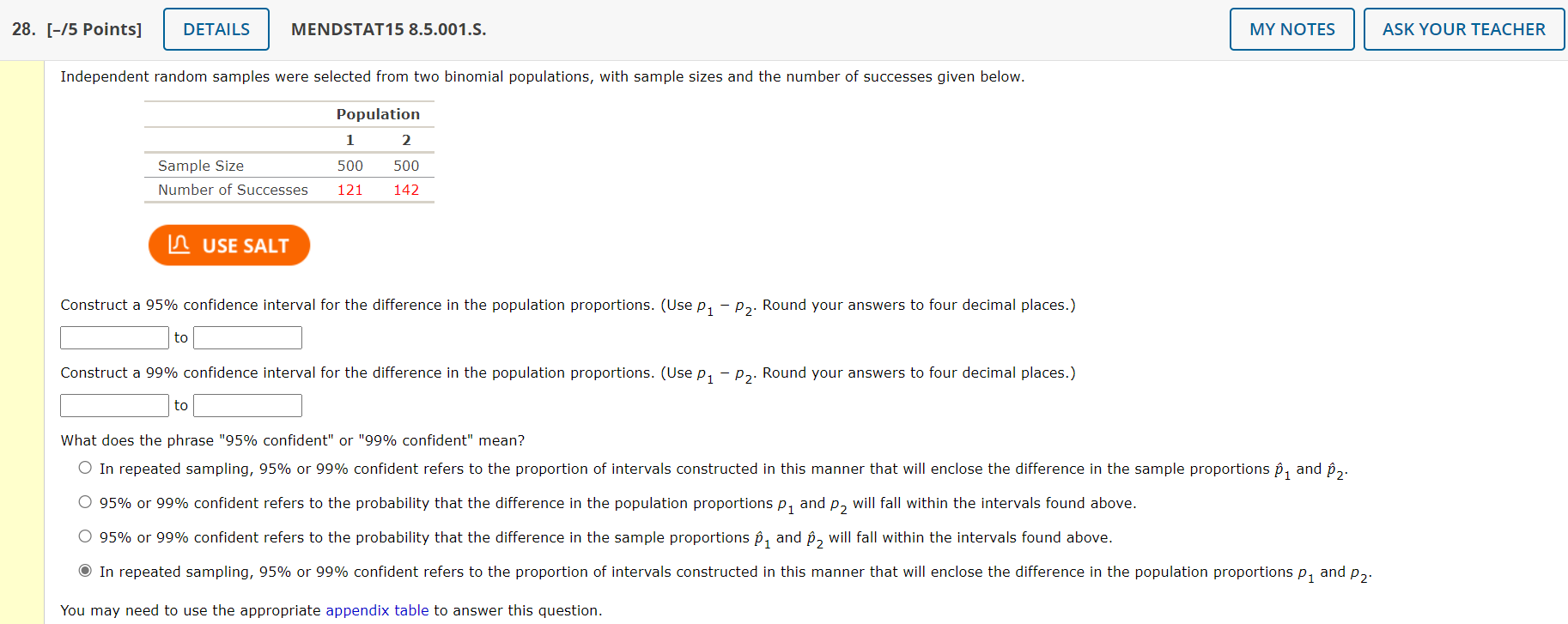 Solved Independent Random Samples Were Selected From Two