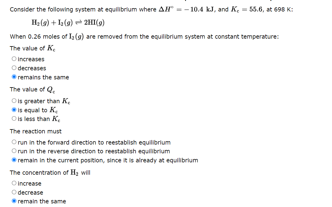 Solved Consider the following system at equilibrium where | Chegg.com