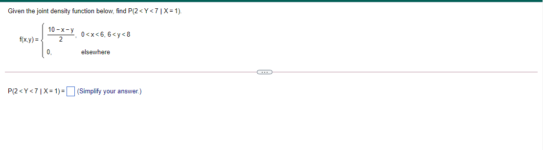 Solved Given the joint density function below, find P(2 | Chegg.com