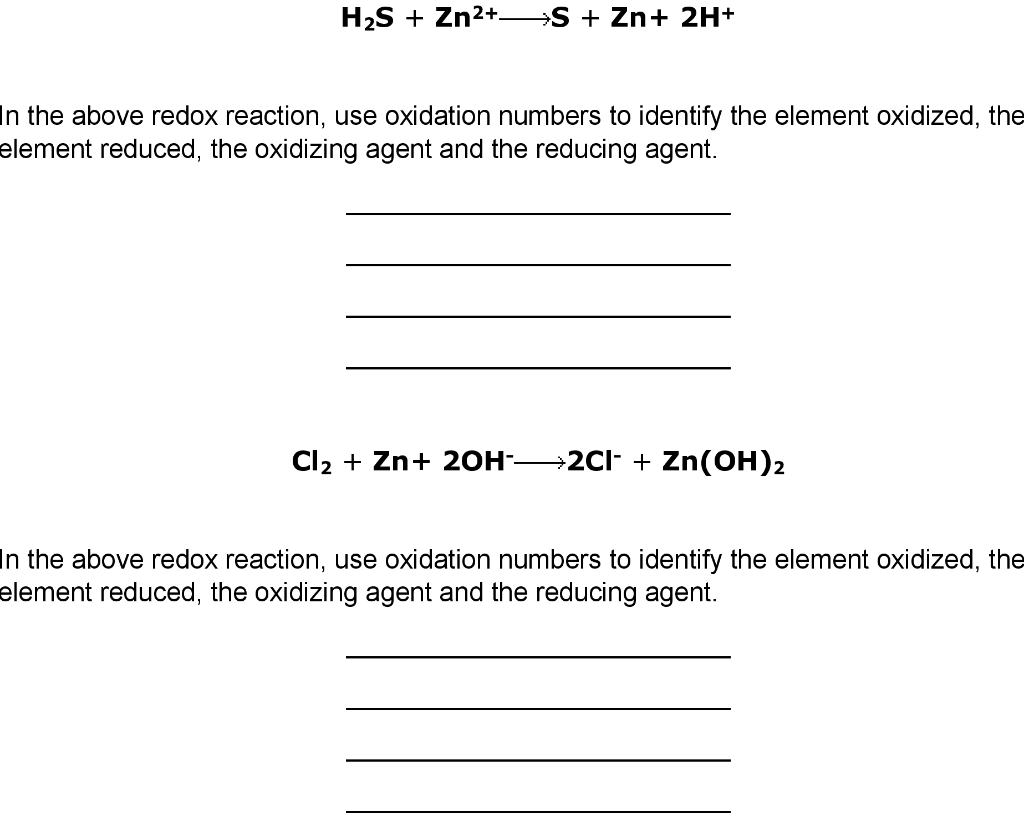 Solved In the above redox reaction, use oxidation numbers to | Chegg.com
