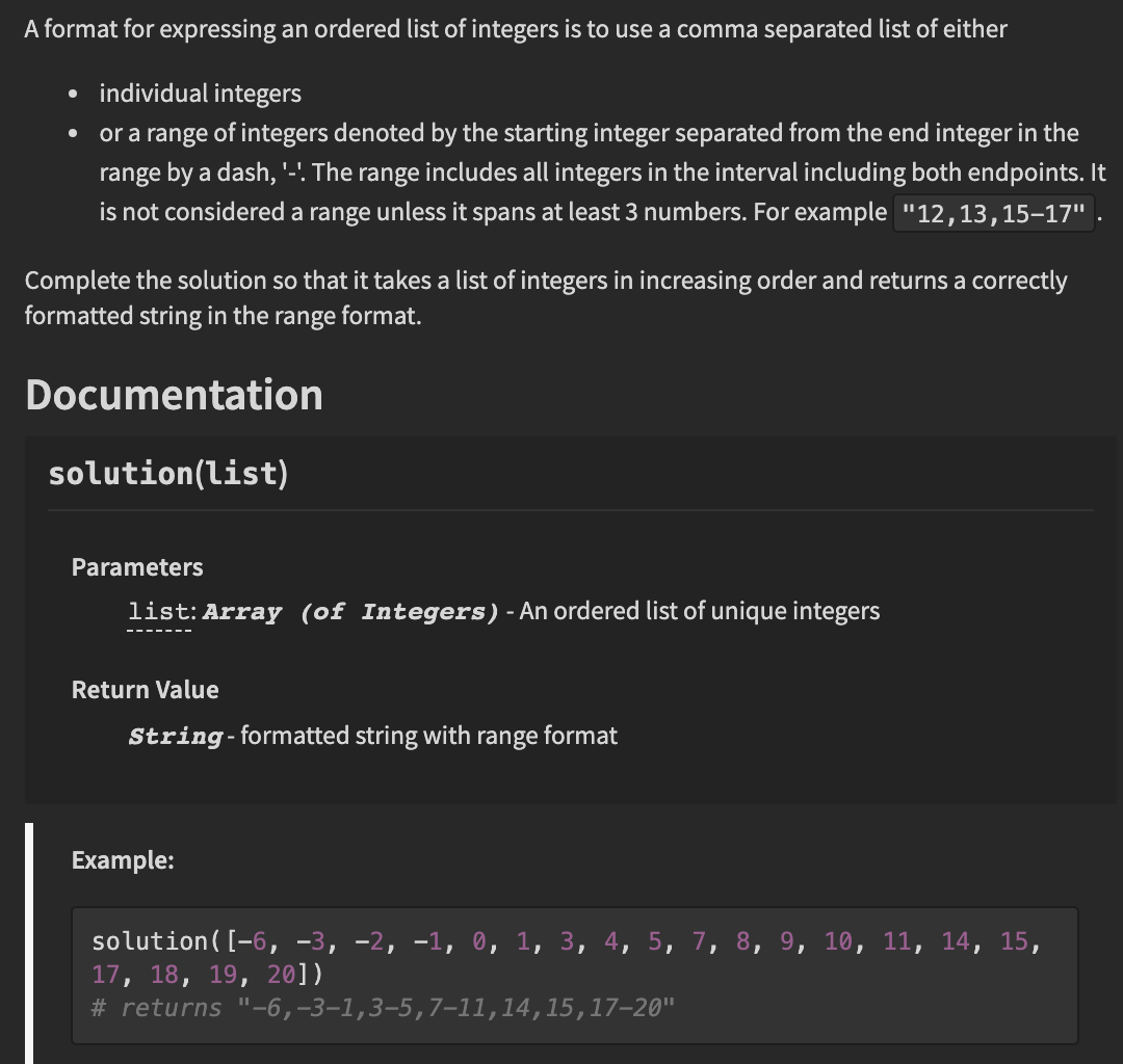 Solved A format for expressing an ordered list of integers | Chegg.com