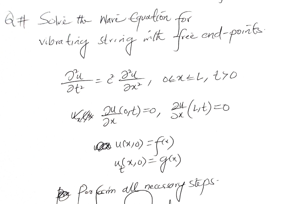 Solved Q\# Solve the Waree Equation for vibrating string | Chegg.com
