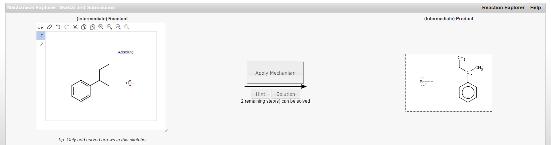 Solved (Intermediate) Product Tip: Only add curved arrows in | Chegg.com
