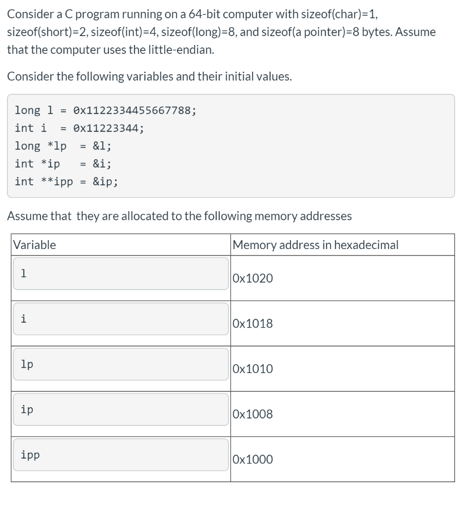 Solved Consider a C program running on a 64-bit computer | Chegg.com