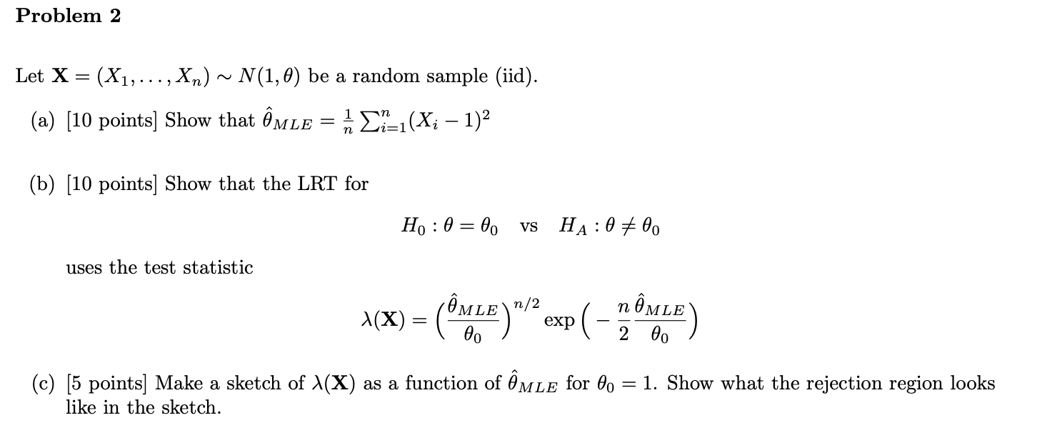 Solved Let x=(x1,dots,xn)∼N(1,θ) be ﻿a random sample | Chegg.com