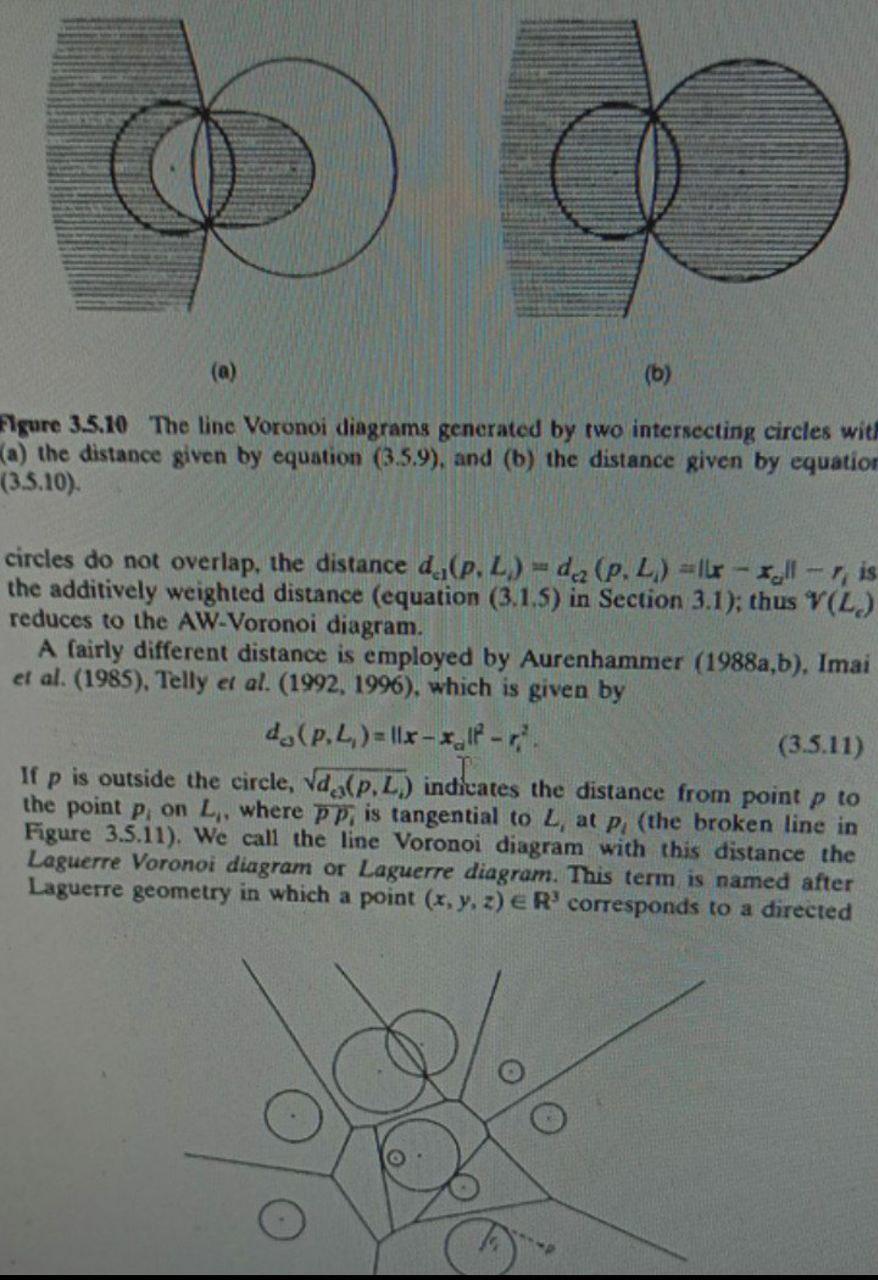 Solved (a) (b) Tgure 3.5.10 The line Voronoi diagrams | Chegg.com