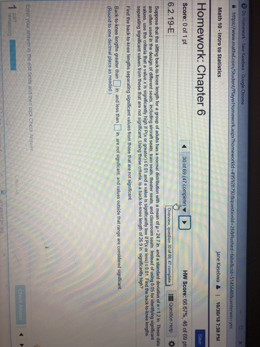 Solved Math 10 Intro To Statistics Homework Chapter 6