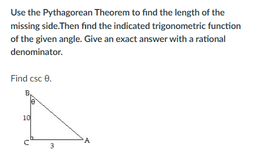 Solved Use The Pythagorean Theorem To Find The Length Of Chegg
