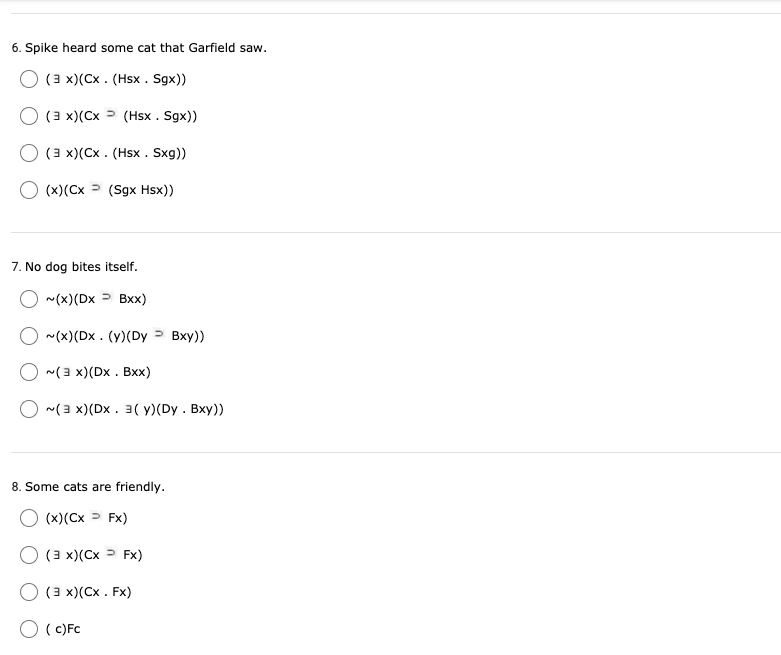 Solved Select the correct symbolization for each of the | Chegg.com