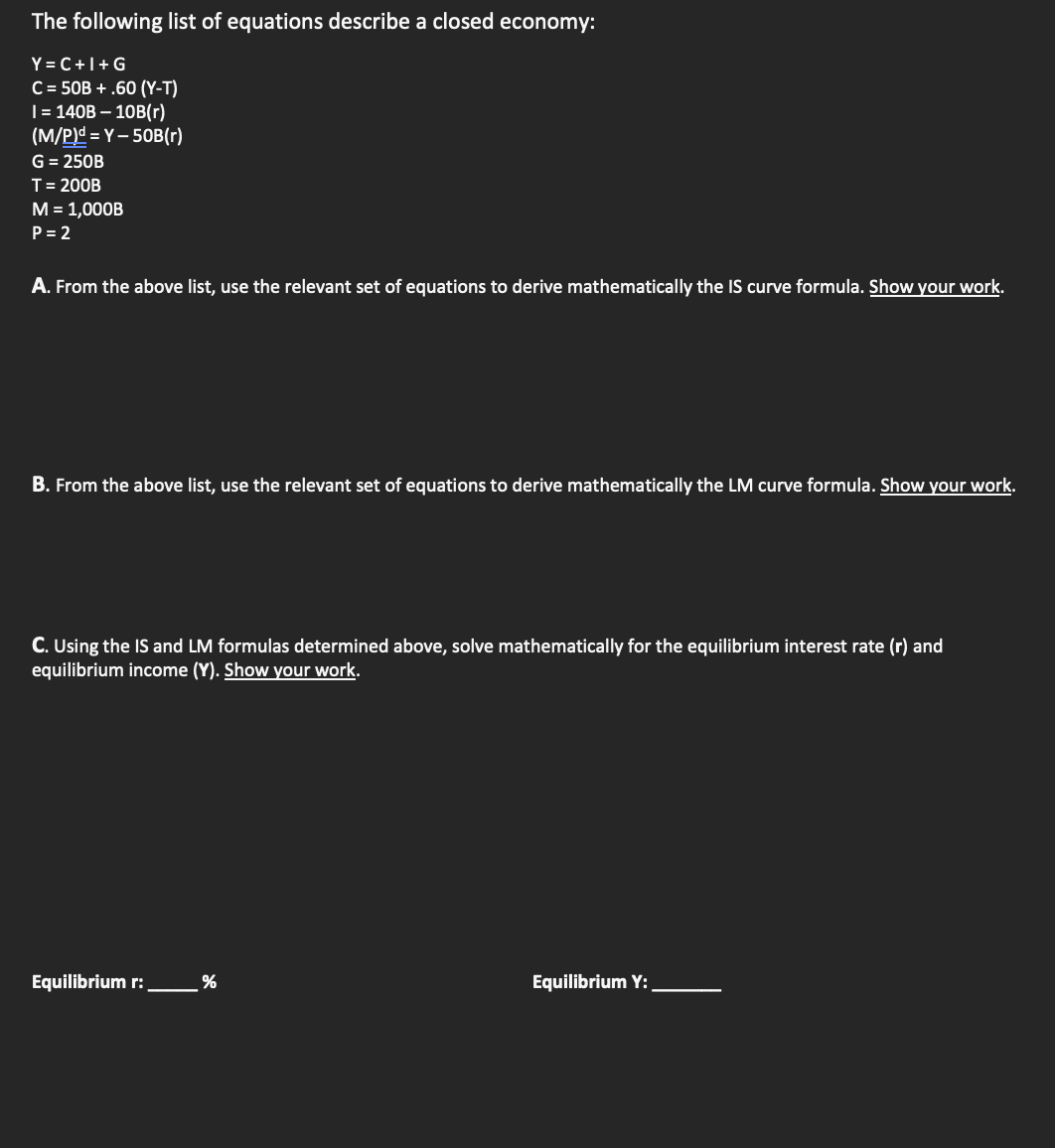 Solved The following list of equations describe a closed | Chegg.com