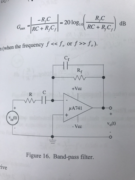 Solved 7. For the active low-pass filter of Figure 15, find | Chegg.com