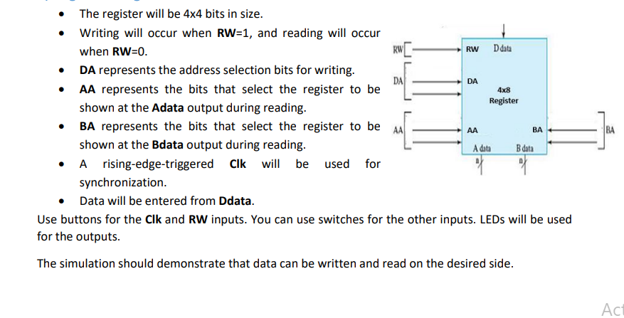 Solved Register Design Please Write A Vhdl Code That Matches 