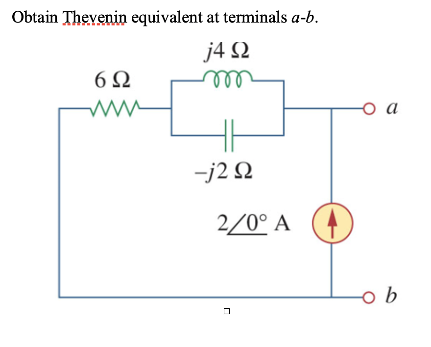 Solved Obtain Thevenin equivalent at terminals a-b. j4 Ω 6 Ω | Chegg.com