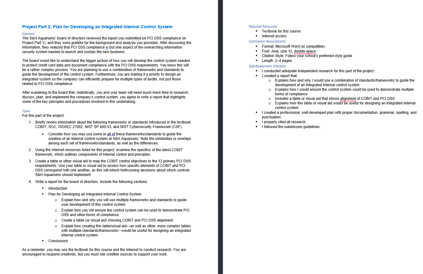 Solved Project Part 2: Plan for Developing an Integrated | Chegg.com