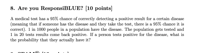 Solved A medical test has a 95% chance of correctly | Chegg.com