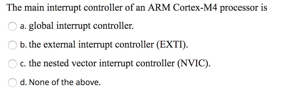Solved Before an ARM Cortex-M4 processor branches to an | Chegg.com
