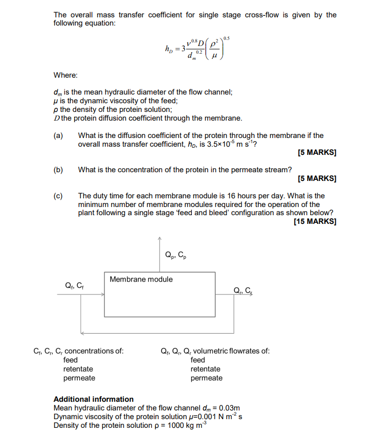 Solved An ultrafiltration plant is required to treat 80 m3 | Chegg.com