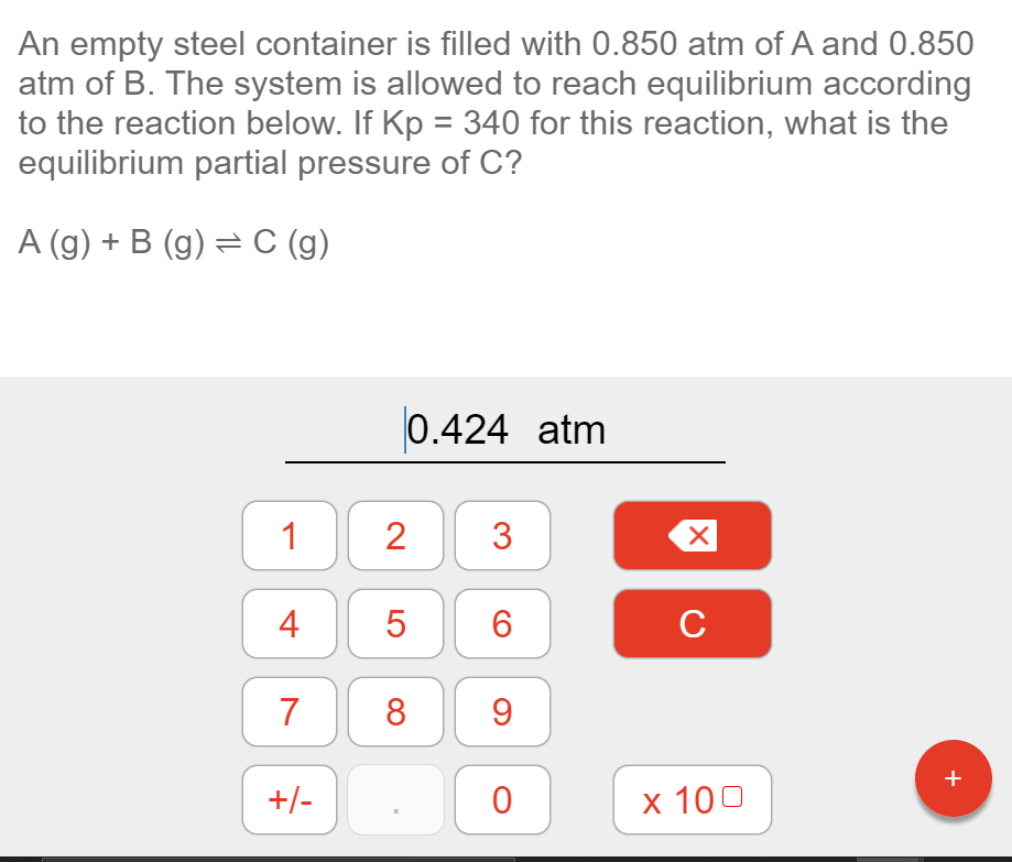 Solved An empty steel container is filled with 0.850 atm of | Chegg.com