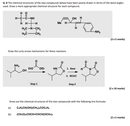 Solved Q. 8 The chemical structures of the two compounds | Chegg.com