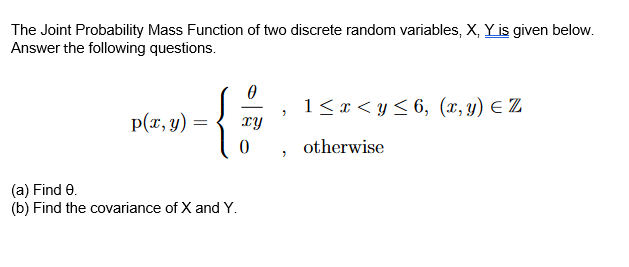 The Joint Probability Mass Function of two discrete | Chegg.com