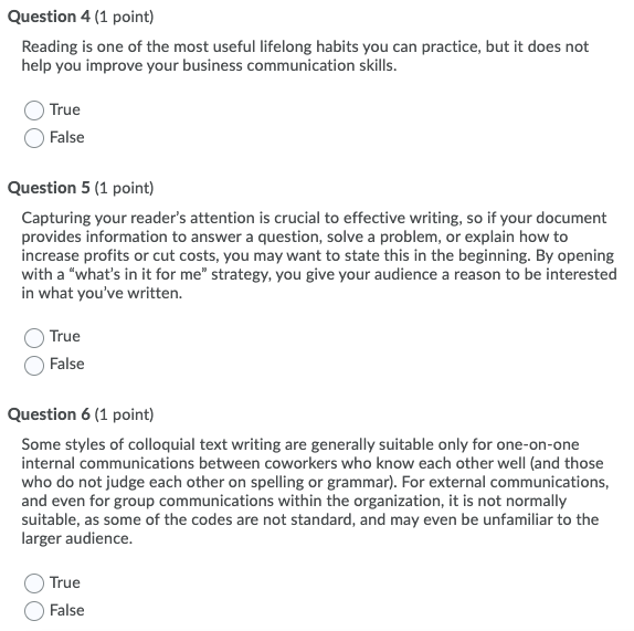 Solved Question 4 (1 point) Reading is one of the most | Chegg.com