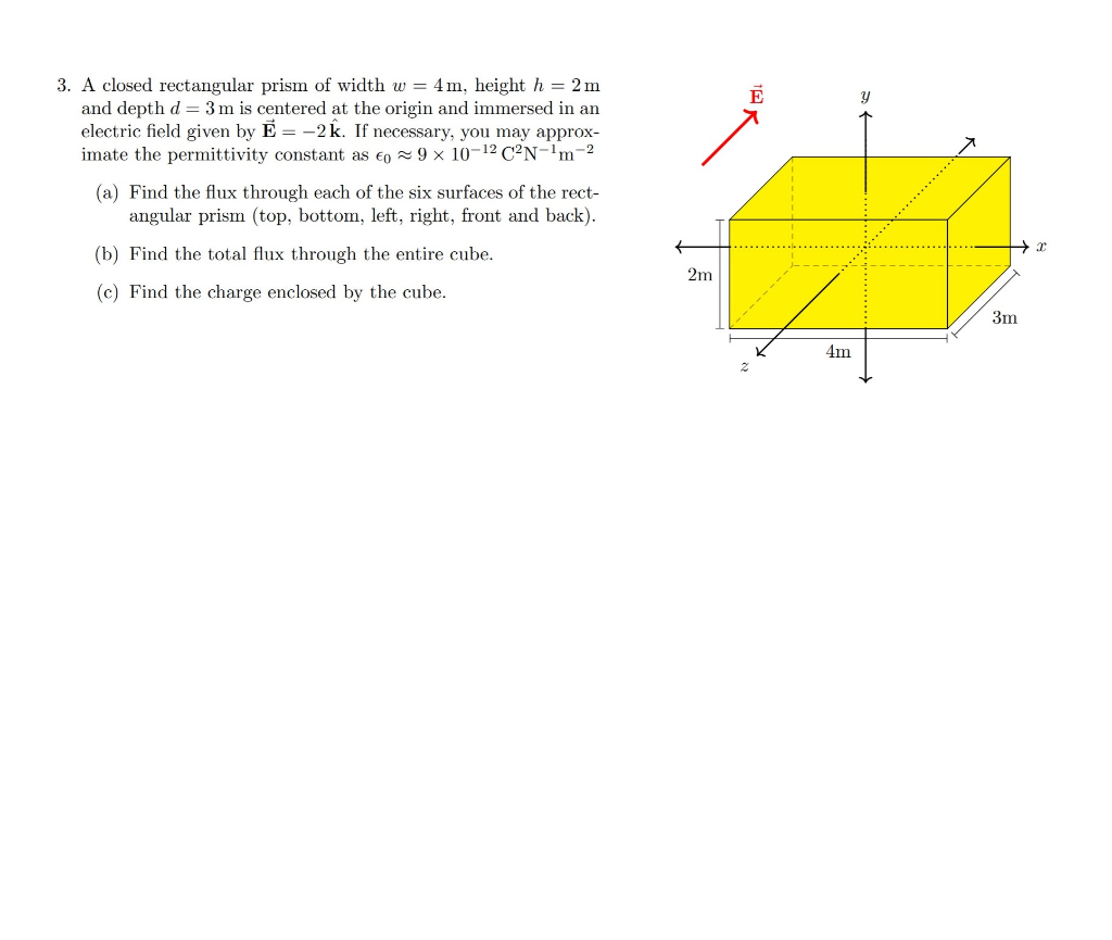 Solved 3. A closed rectangular prism of width w 4m, height h | Chegg.com