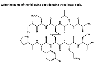 Solved Write the name of the following peptide using | Chegg.com