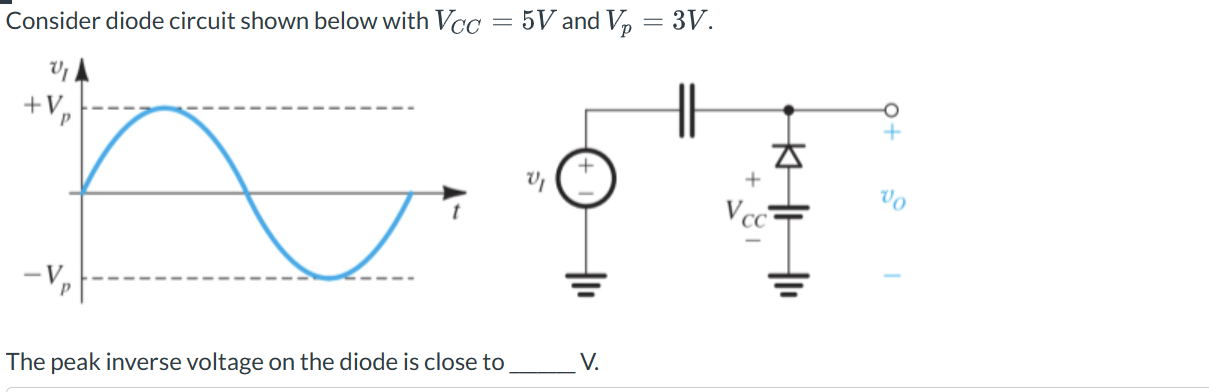 Solved Consider diode circuit shown below with VCC=5 V and | Chegg.com