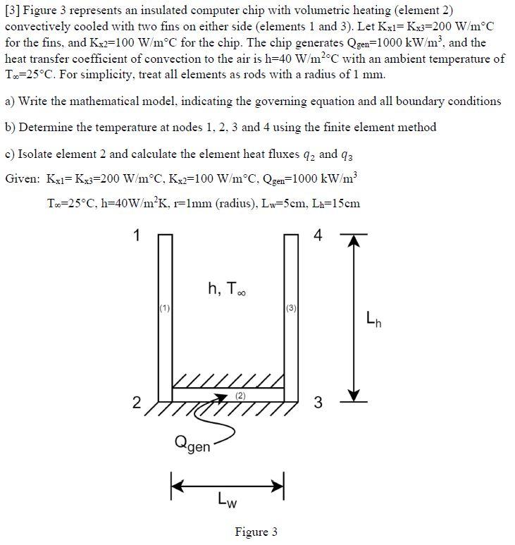 Solved [3] Figure 3 represents an insulated computer chip | Chegg.com