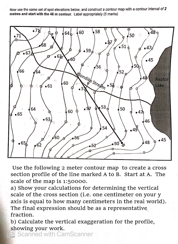 Solved Now use the same set of spot elevations below, and | Chegg.com