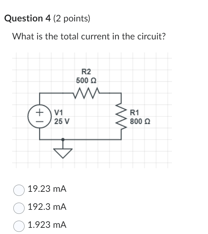 Solved How much current is in the circuit? .10 mA 10 mA 100 | Chegg.com