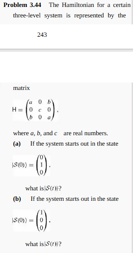 Solved Problem 3.44 The Hamiltonian for a certain | Chegg.com