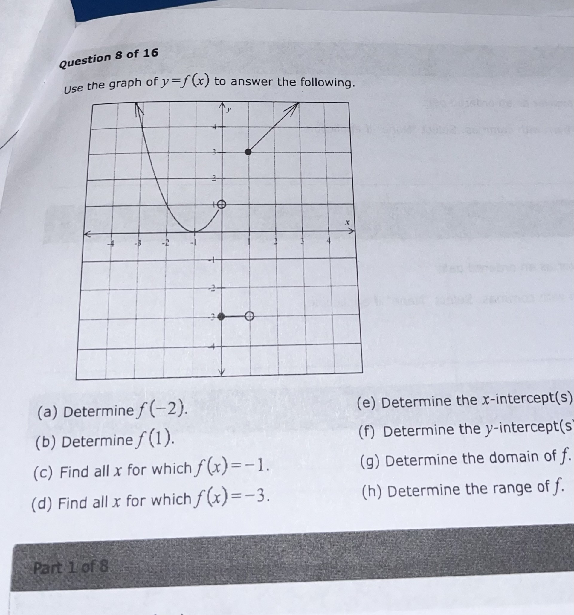 Solved Use the graph of y=f(x) to answer the following. (a) | Chegg.com
