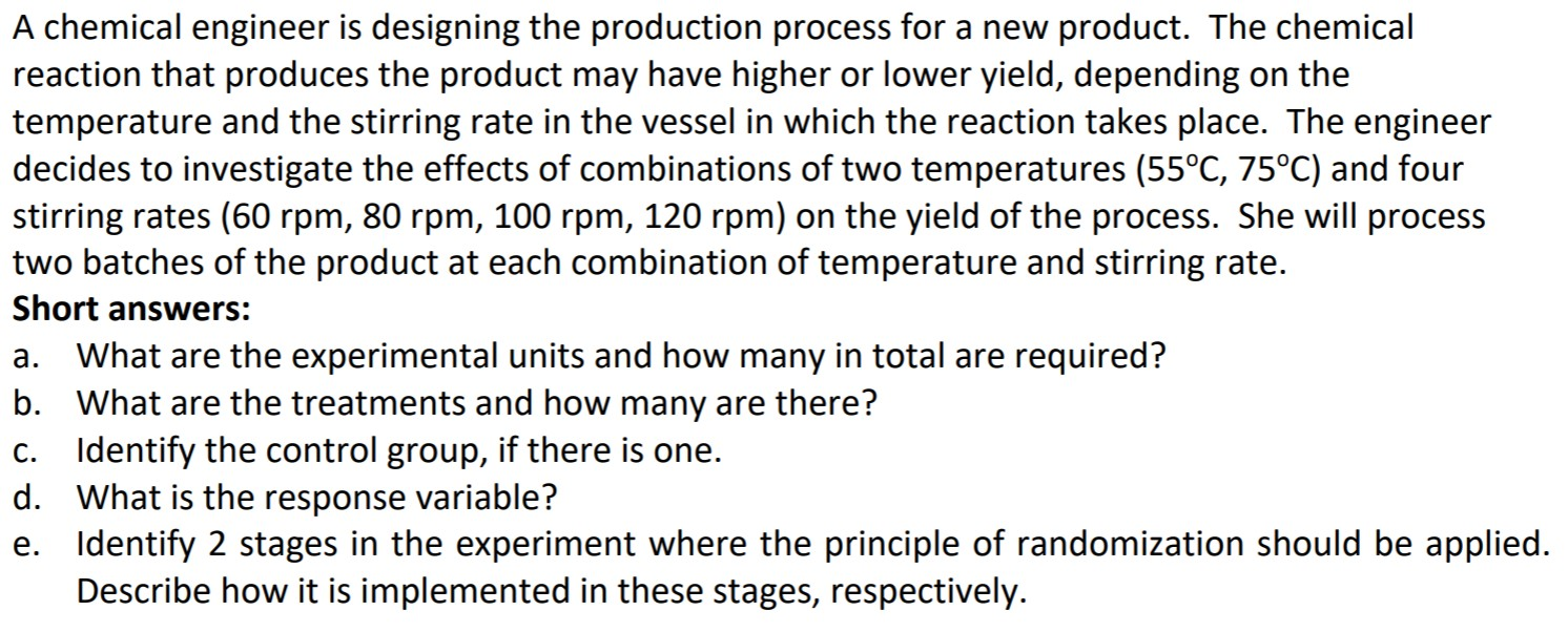 Solved A chemical engineer is designing the production | Chegg.com